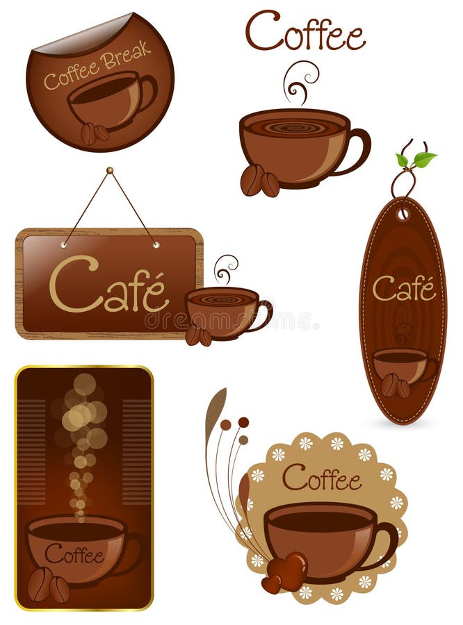 Elementos del café ilustración del vector. Ilustración de expresado ...