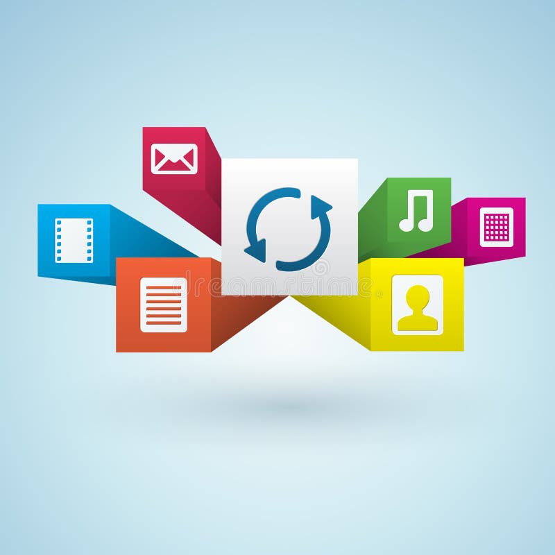 Elementos Del Diseño De Las Multimedias Stock de ilustración ...