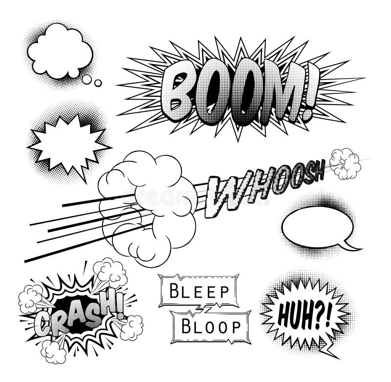 Elementos del cómic ilustración del vector. Ilustración de globo - 10646584