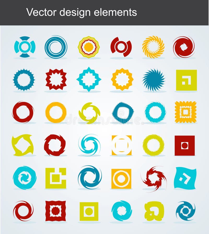 Vector La Insignia Y Diseñe Los Elementos, 100 Pedazos Ilustración del ...