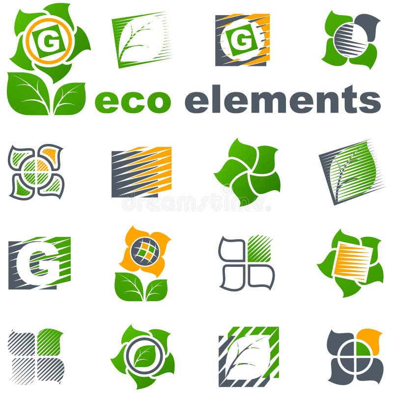 Elementos De Diseño Vectorial. Set Ecológico Ilustración del Vector ...