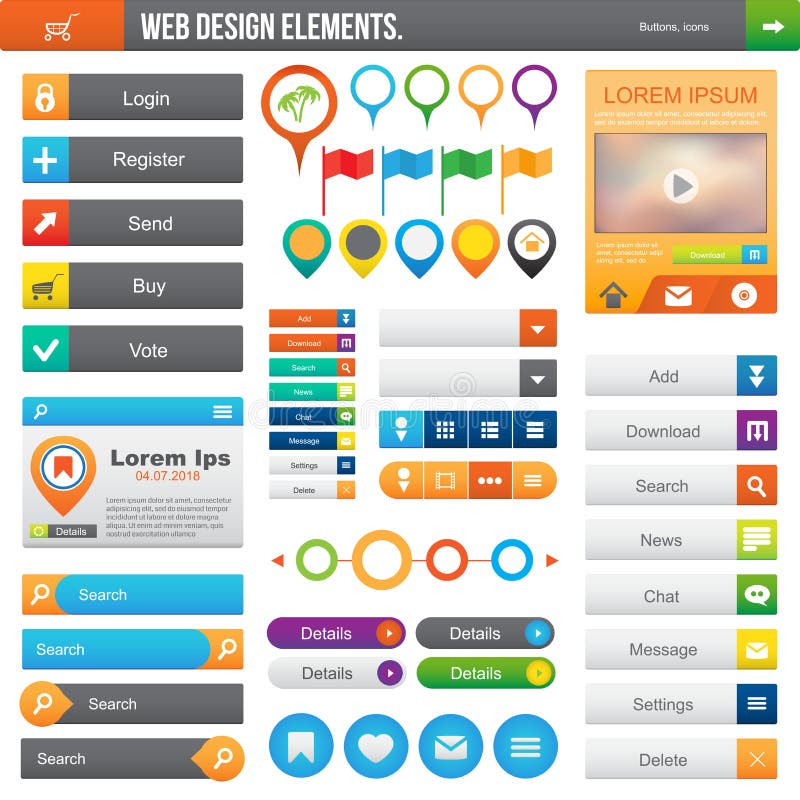 Elementos del diseño web ilustración del vector. Ilustración de ...