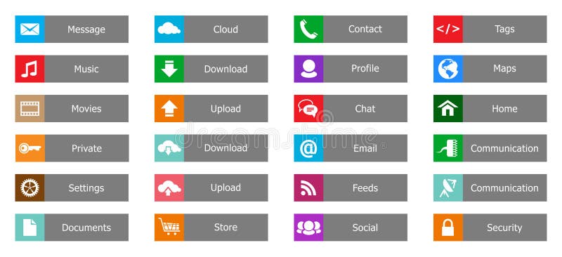 Elementos Del Diseño Web, Botones, Iconos. Plantillas Para El Web Site ...