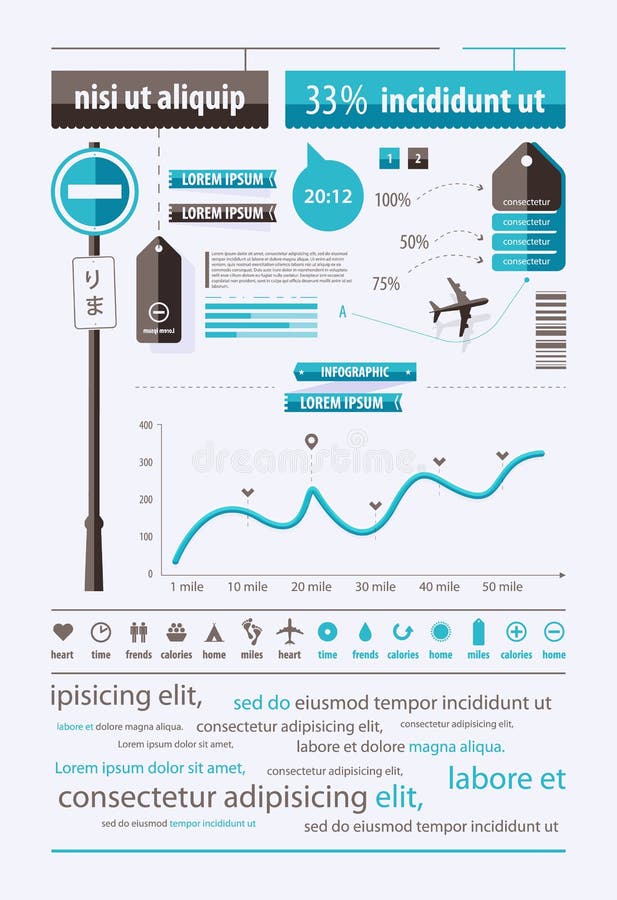 Elementos Del Infographics Con Una Correspondencia Ilustración del ...