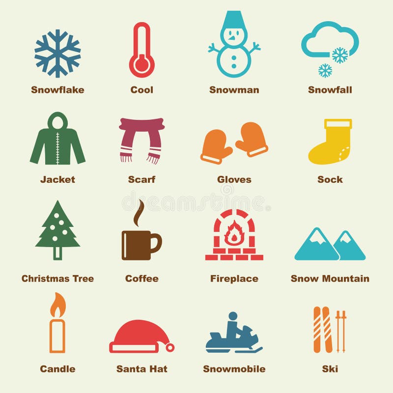 Elementos del invierno ilustración del vector. Ilustración de capucha ...