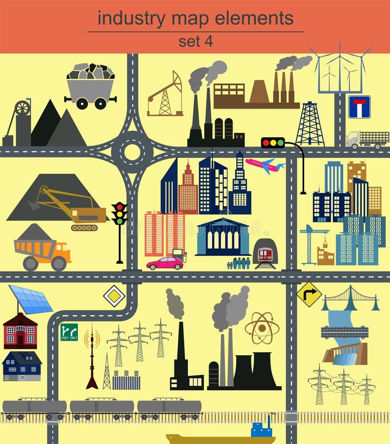 Elementos Del Mapa De La Industria Para Generar Su Propio Infographics ...