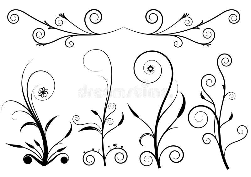 Elementos del remolino ilustración del vector. Ilustración de conjunto ...