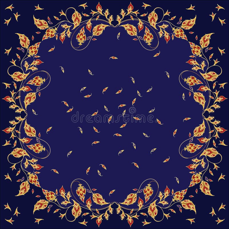 Elementos Do Vetor De Paisley Para O Xaile De Seda Ilustração do Vetor ...