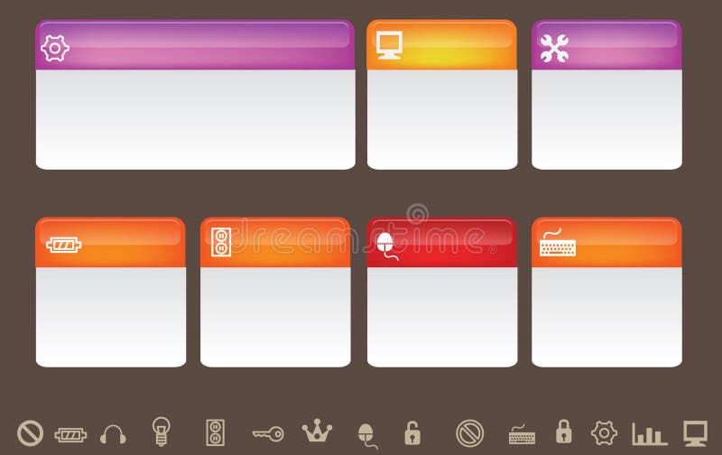 Elementos do Web ilustração stock. Ilustração de lustroso - 12603096