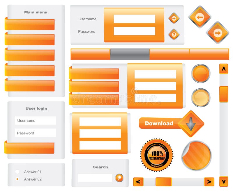 Elementos Editable Del Web Site Ilustración del Vector - Ilustración de ...