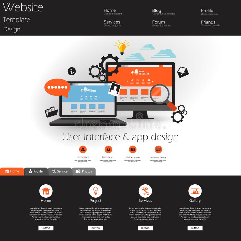 Elementos Modernos Lisos Do Design Web Ilustração do Vetor - Ilustração ...