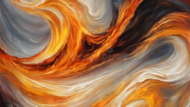 Abstract Clear Fire Wave in Oil Painting Ai Generated Stock ...