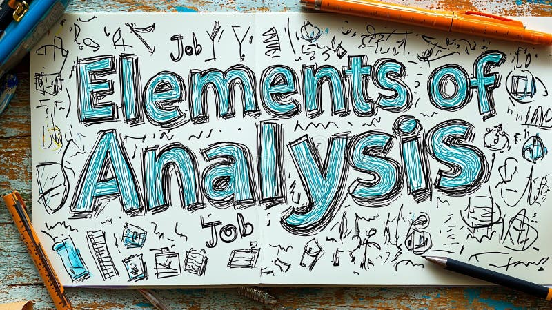 Elements of Analysis Concept with Hand-drawn Illustrations on Paper ...