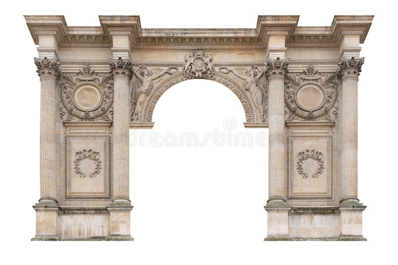Elements of Architectural Decorations of Buildings. Old Wall with Arch Stock Image - Image of ...