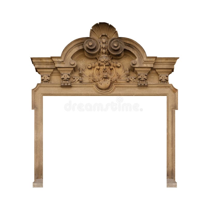 Elements of Architectural Decorations of Buildings. Old Wall with Arch Stock Image - Image of ...