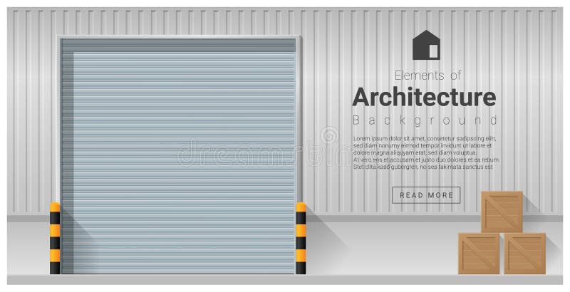 Elements of Architecture , Factory Door Background Stock Vector ...