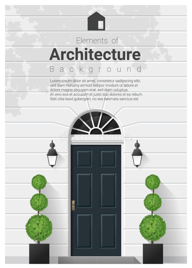 Elements of Architecture , Front Door Background Stock Vector ...