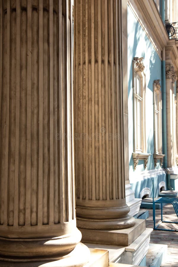 Elements of the Architecture of an Old Building. Antique Columns Stock ...