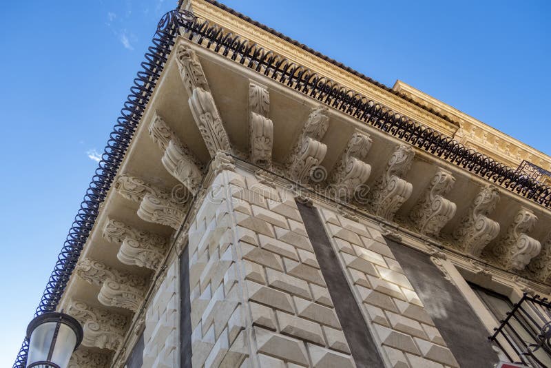 Elements of Baroque Architecture on the Building Facade Stock Photo ...