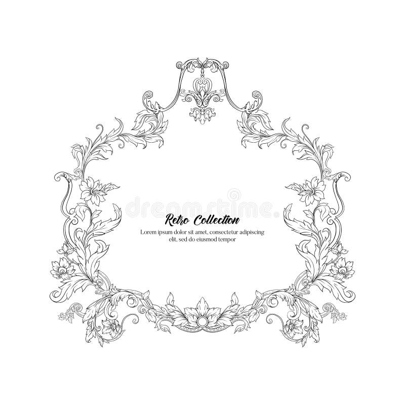 Elements in Baroque, Rococo, Victorian Stock Vector - Illustration of ...