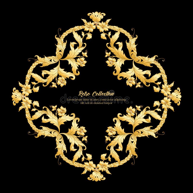 Elements in Baroque, Rococo, Victorian Stock Vector - Illustration of ...