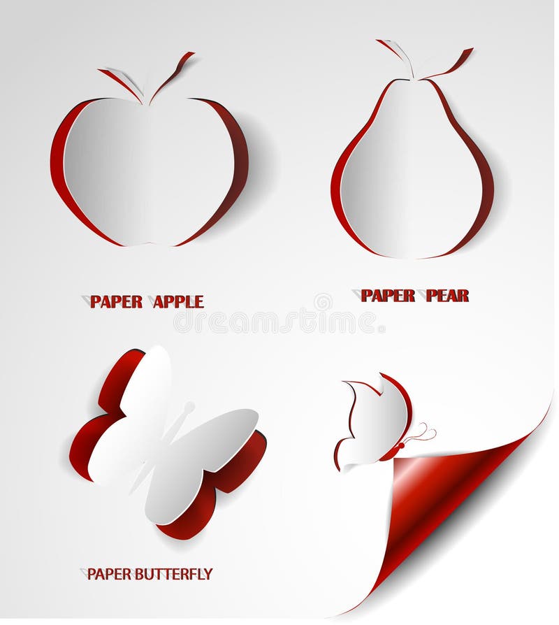 Elements cut from paper stock illustration. Illustration of paper ...