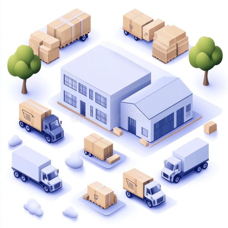 Elements Delivery Logistics Industrial Landscape Stock Photos - Free ...