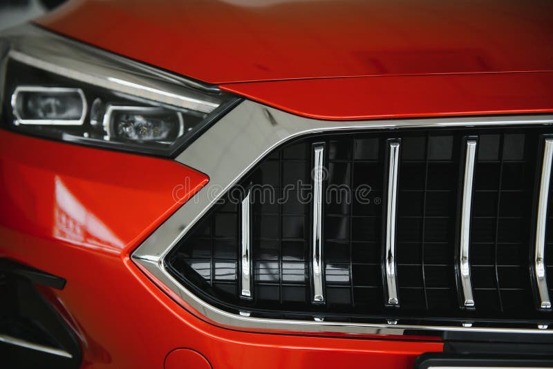 Elements of the Design of a Modern Car in a Car Showroom Stock Image ...