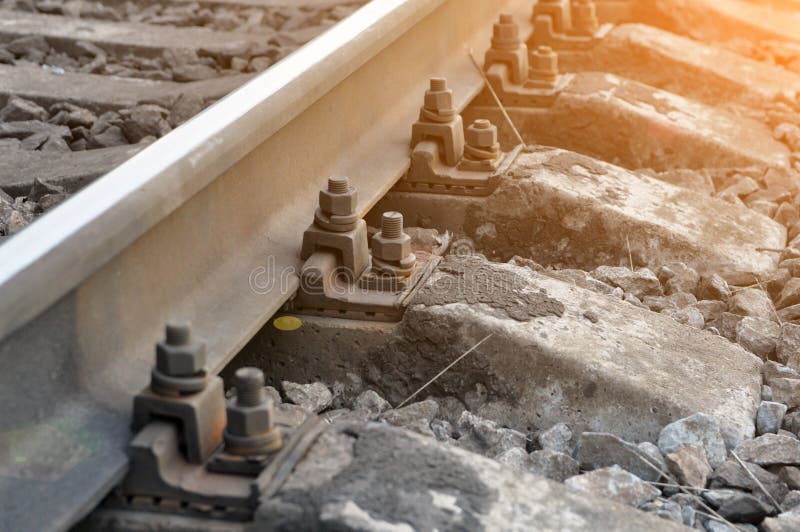 Elements of the Device of the Railway Track Stock Photo - Image of ...