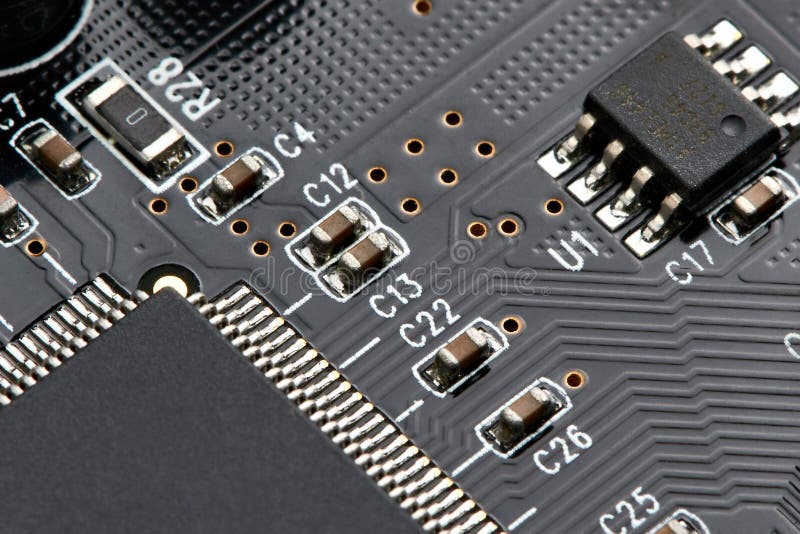 Elements of Electronic Board Stock Image - Image of industry, computer ...