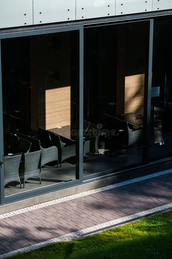 Elements of the Facade of a Modern Building with Large Panoramic ...