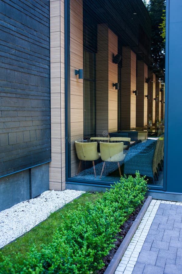 Elements of the Facade of a Modern Building with Large Panoramic ...