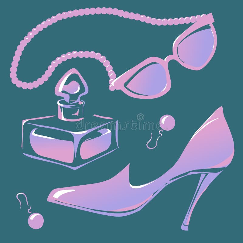 Elements of Fashionable Female Image for Social Network, Banner. Stock ...