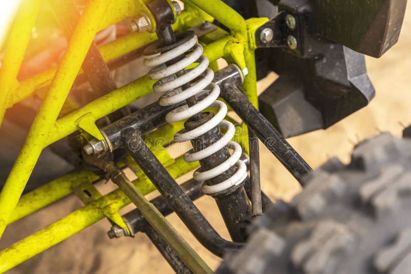 Elements of the Front Suspension of the ATV Close-up Stock Image ...