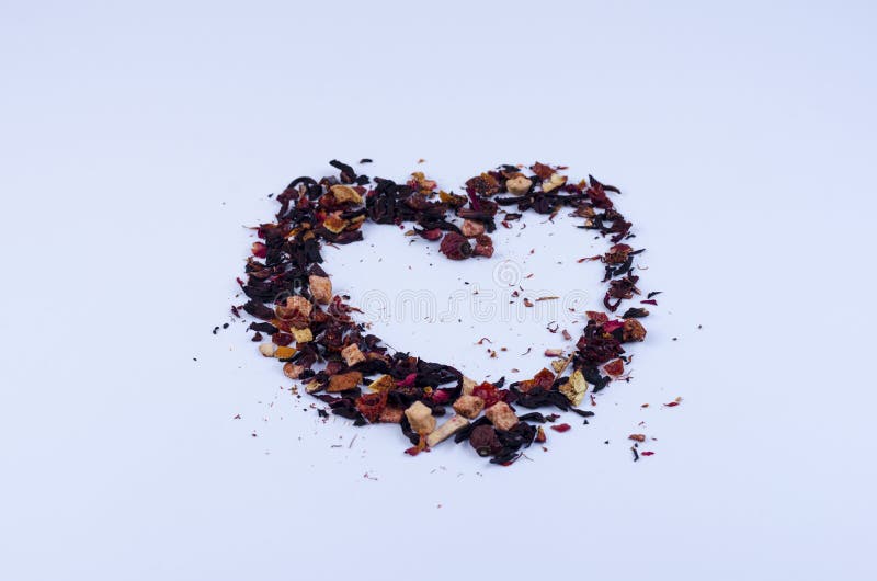 Elements of Fruit Tea Laid Out in the Shape of a Heart Stock Image ...