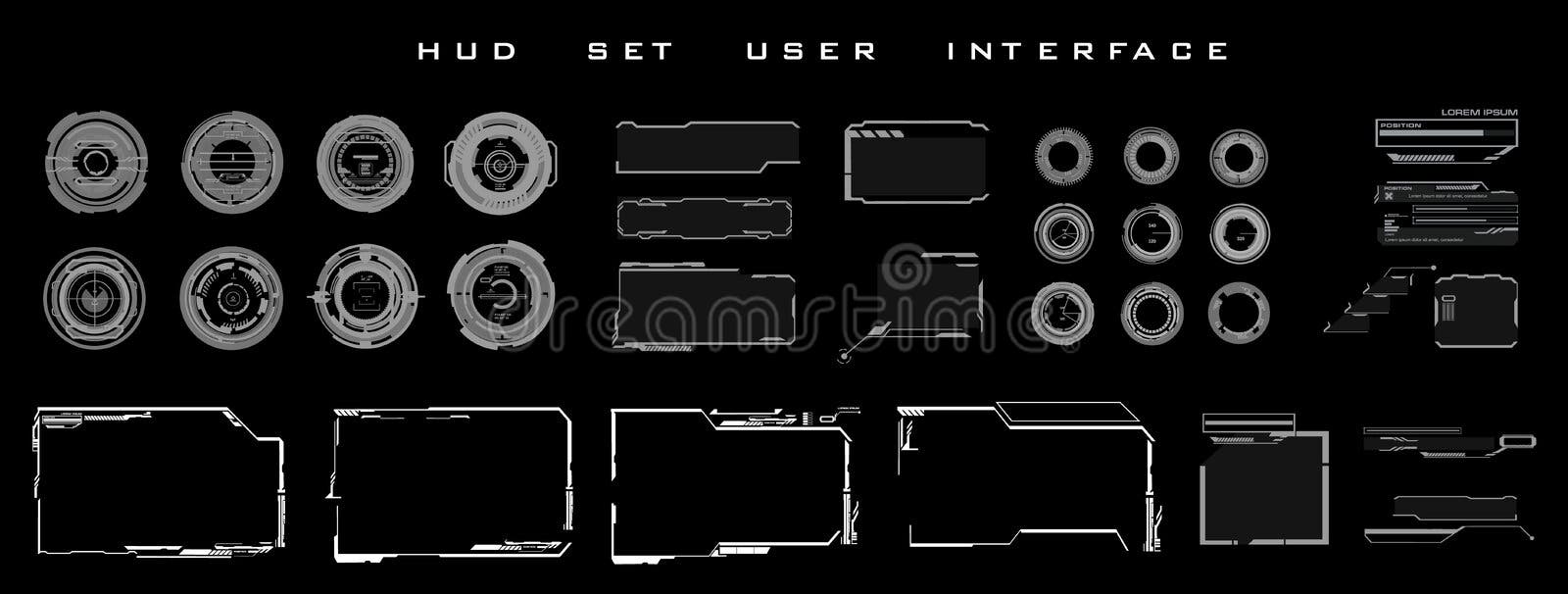 HUD Style Callouts and Titles. Set Futuristic User Interface Elements Stock Vector ...