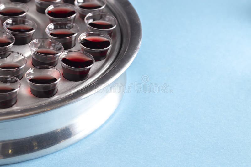 Elements of the Holy Communion or Lords Supper on a Blue Blackground ...