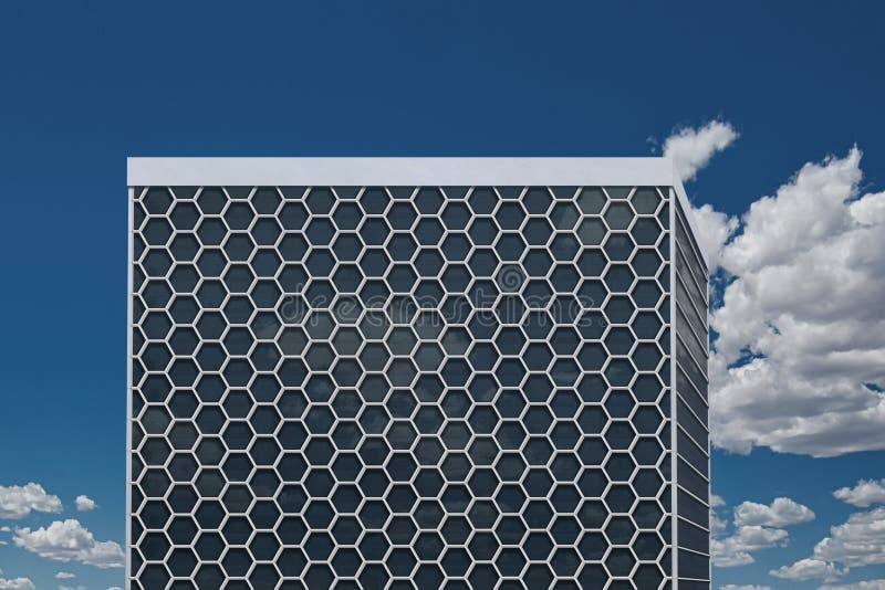 A Facade of a Building with Honeycomb Pattern Stock Photo - Image of ...