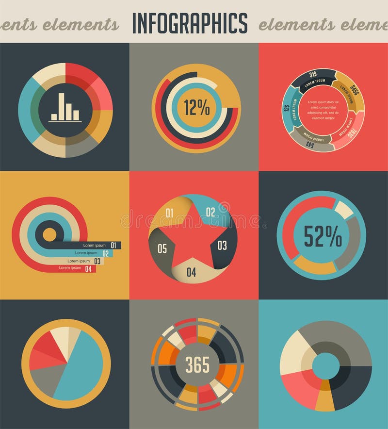 Vintage Infographics Design Elements Stock Vector - Illustration of ...