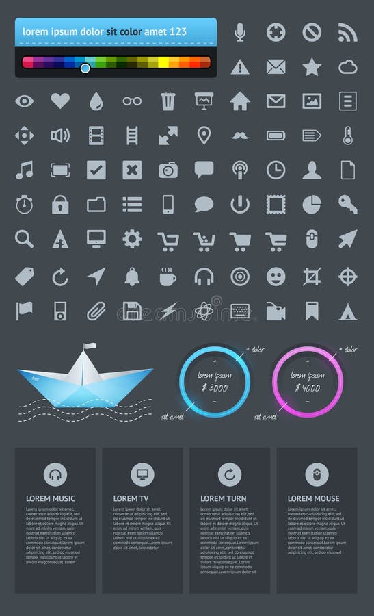 Elements of Infographics with Buttons Stock Vector - Illustration of ...