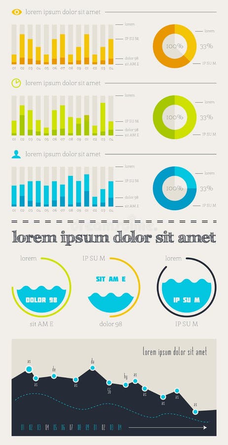 Elements of Infographics with Buttons and Menus Stock Vector ...