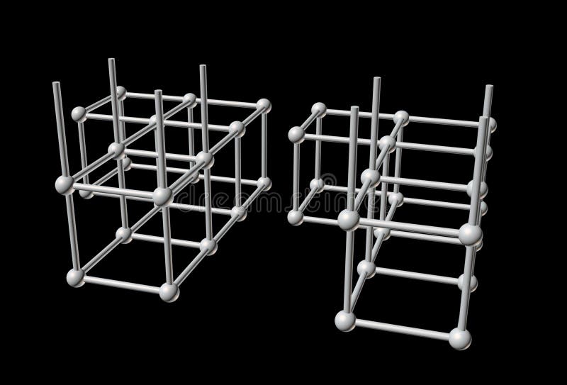 The Elements of the Lattice of the Atom 3D Stock Illustration ...