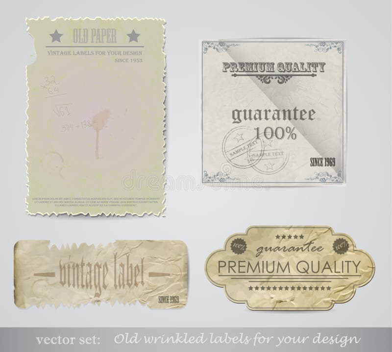 Elements for the Layout, Crumpled Old Paper / Vector Stock Vector ...