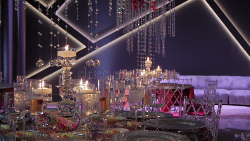 Elements of Luxury Restaurant Banquet Table Set Up Served Dinner ...