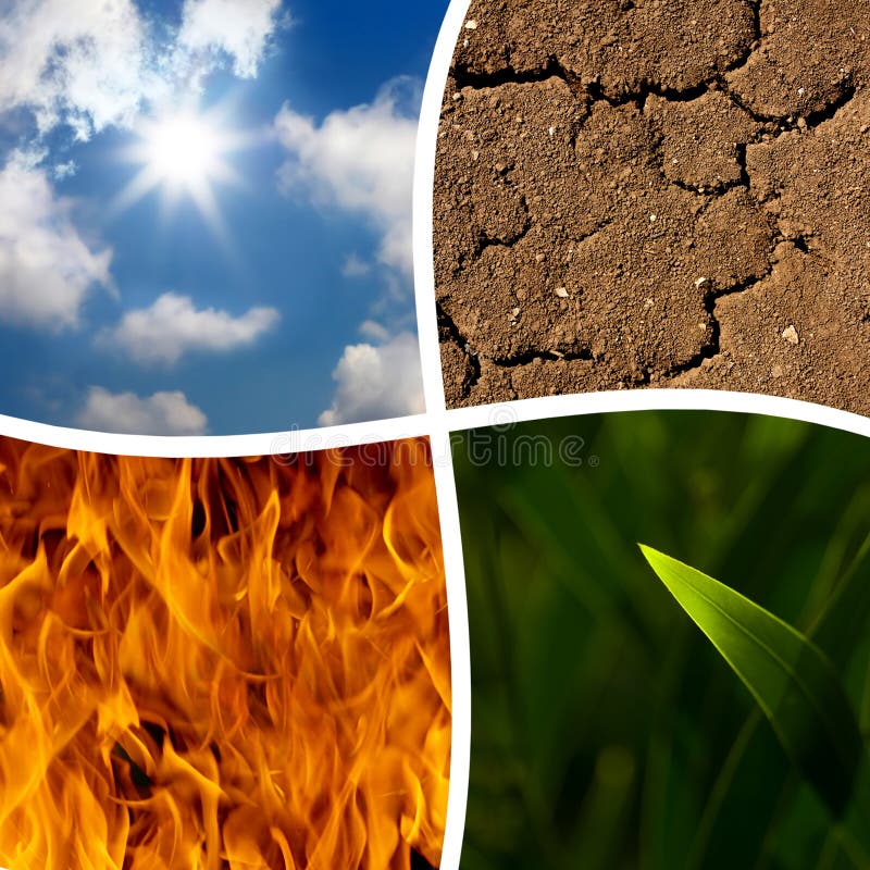 Four elements stock image. Image of opposition, grass - 9657239
