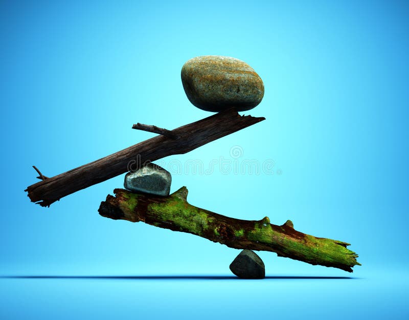 Elements of Nature in Balance Stock Illustration - Illustration of ...