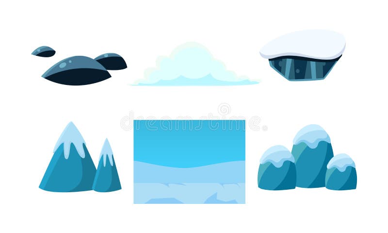 Elements of Nature Winter Landscape, User Interface Assets for Mobile ...