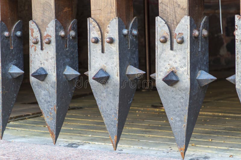 Elements of the Old Gate, Sharp Metal Spiers Stock Photo - Image of ...