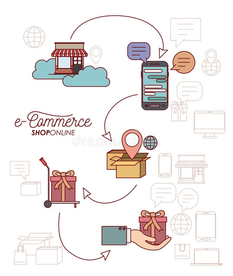 E Commerce Process Background Stock Illustrations – 346 E Commerce ...