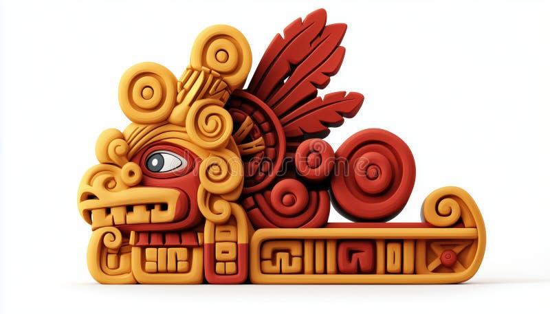 Elements of Relief in Mayan Hieroglyphs Stock Illustration ...
